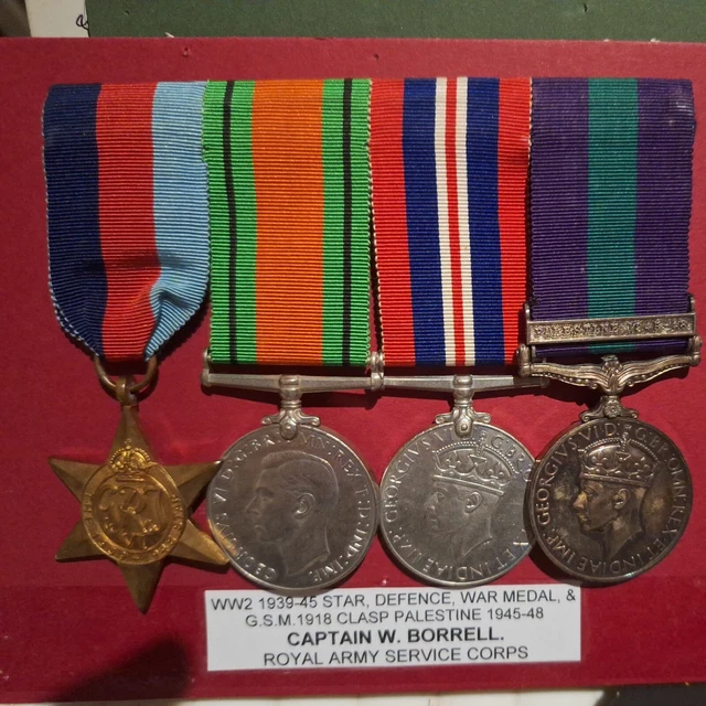 WW2 AND GSM Palestine Medal Group Capt W Borrell Rasc £149.99 - PicClick UK