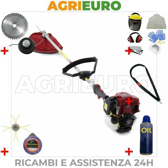 DECESPUGLIATORE A BENZINA 4 tempi motore Honda GX 35 con impugnatura singola EUR 355,77 ...