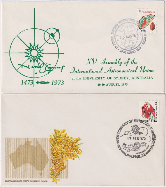 AUSTRALIA 1973: COPERNICUS anniversary covers w/different pictorial ...