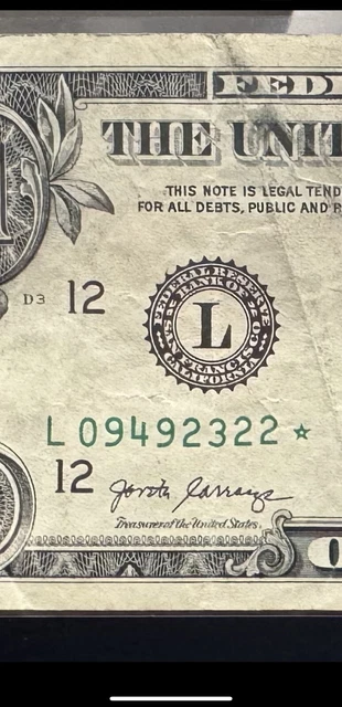 STAR NOTE STARNOTE One Dollar Bill $1 Fancy Serial Numbers 2017 ...