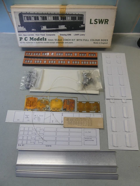 PC MODELS LSWR 4MM 00 Gauge 56ft Non Corridor 1st & 3rd Coach Kit ...