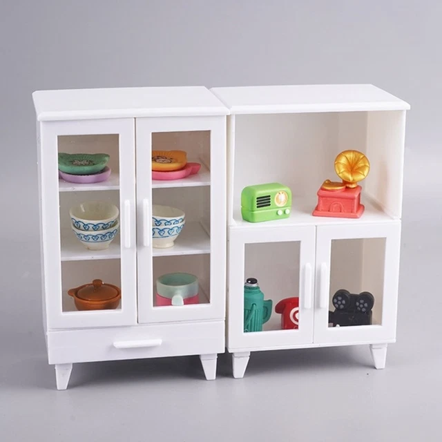 MINIATURE PLASTIC SHELVES For Dollhouses Decoration Bookcase Cabinet ...