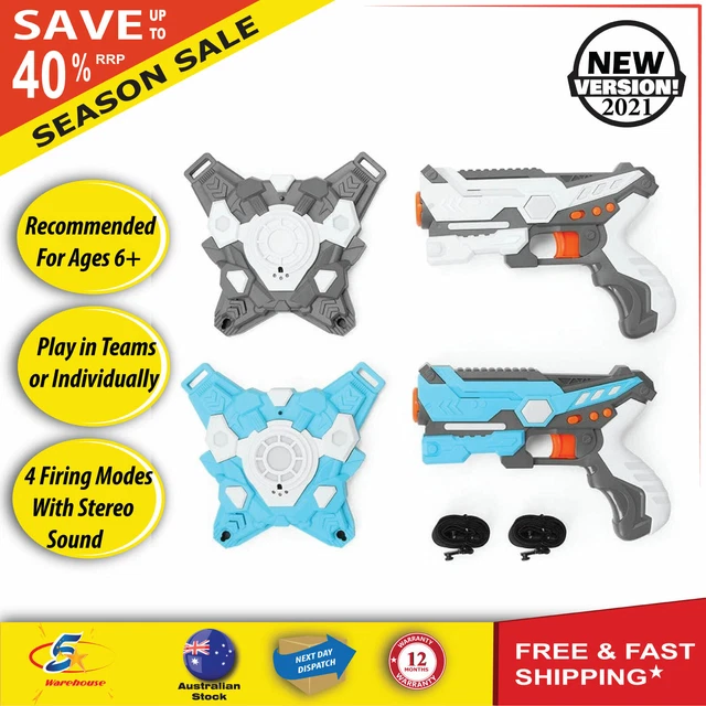 LASER TAG GAMING Set Two Player 2 X Laser Guns 2 X Receiver Vests 4 ...