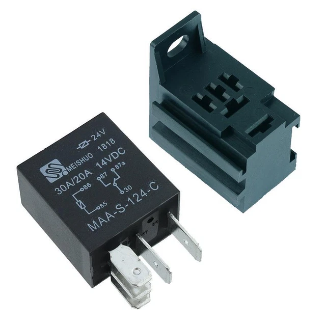 12V MICRO AUTOMOTIVE Changeover Relay 30A 5-Pin SPDT + Holder Socket ...