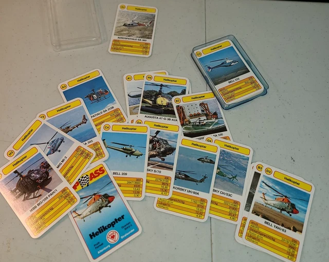 VINTAGE MILITARY & Civilian Helicopter Card Deck. QUARTET Card Game ...