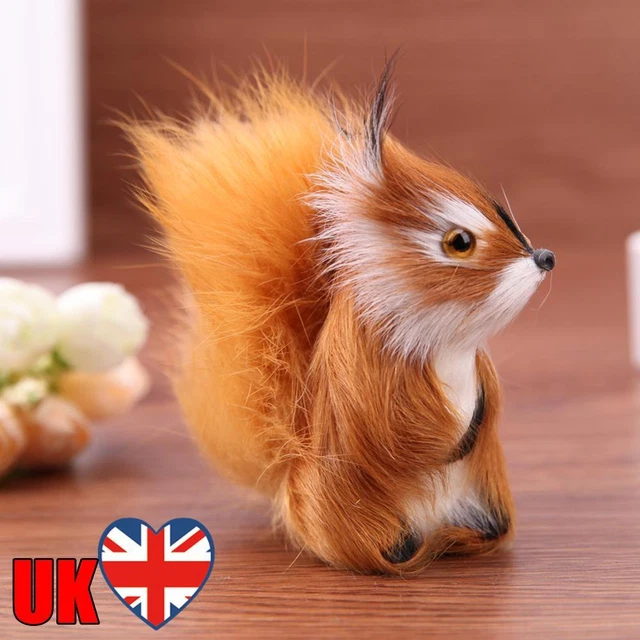 PLUSH FAKE SQUIRREL Mini Animal Squirrel Miniature Decoration for Home ...
