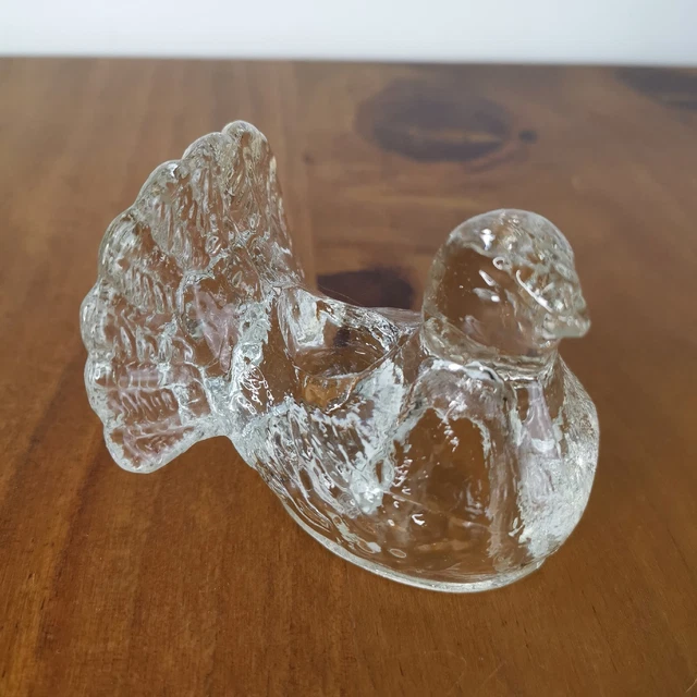 VINTAGE HAND BLOWN Clear Art Glass Fan Tail Pigeon Dove Bird Candle ... VINTAGE HAND BLOWN Clear Art Glass Fan Tail Pigeon Dove Bird Candle ...