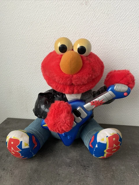 ANCIENNE PELUCHE ELMO rock roll 1998 Tyco Toy Guitare Deco Rétro EUR 29 ...