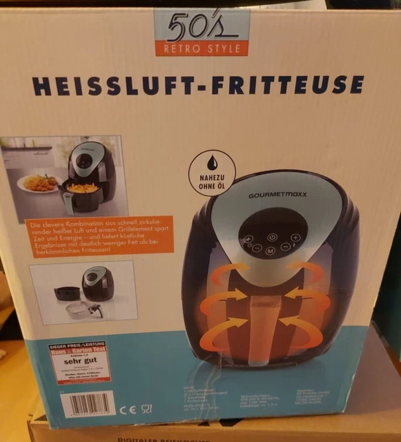 MAXXMEE FRITTEUSE HEISSLUFT Fritteuse Airfryer Backofen Grill 2,5 Liter ...