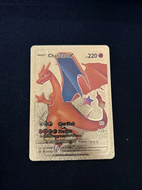 CHARIZARD V 079/0734 Secret Rare Pokemon SWSH Champion's Path Gold Card ...