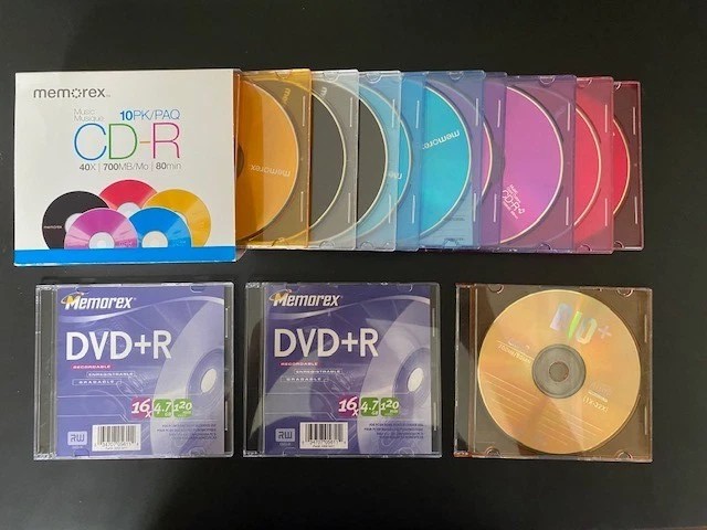 MEMOREX DISC 10 Pack CD-R 40X 700MB 80 Minute Recordable Blank CDs ...