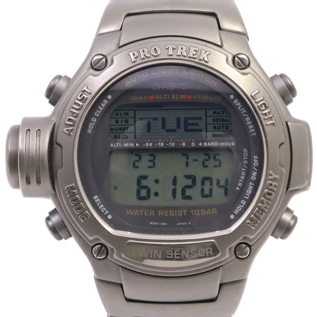 USED CASIO PROTREK Twin Sensor Qz Titanium Prt-3000-7 EUR 211,42 - PicClick IT