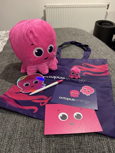OCTOPUS ENERGY (KRAKEN) Large & Small plushies, tote, pen, stickers ...