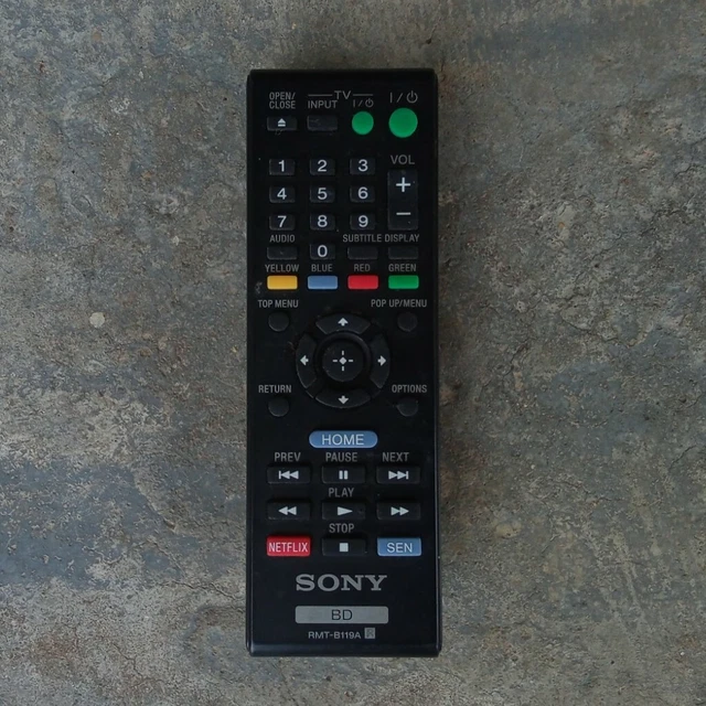 GENUINE ORIGINAL SONY RMT-B119A BD Remote Control for Blu-Ray Disc DVD ...
