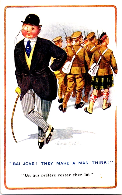 WW1 COMIC POSTCARD Signed Donald McGill Scot Highlander Inter-Art No ...