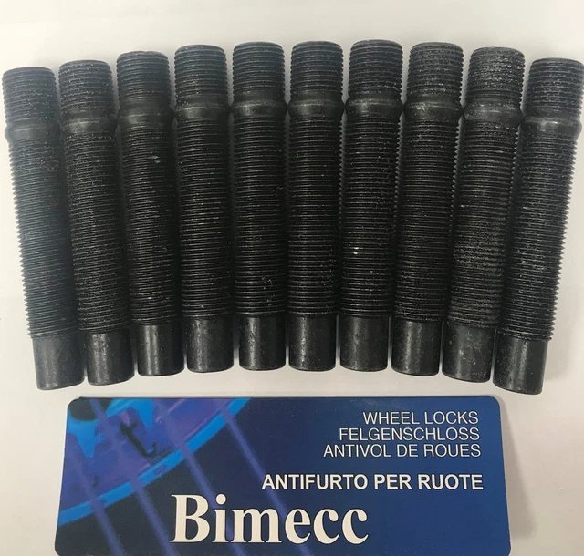 ALLOY WHEEL STUDS CONVERSION BOLTS X 10 BLACK 75mm M14X1.25 FOR BMW F30 ...