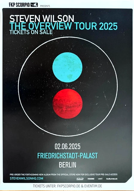 STEVEN WILSON 2025 BERLIN - orig. Concert Poster - Konzert Plakat - DIN ...