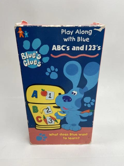 BLUES CLUES ABC'S and 123's VHS Play Along With Blue Nickelodeon Orange ...