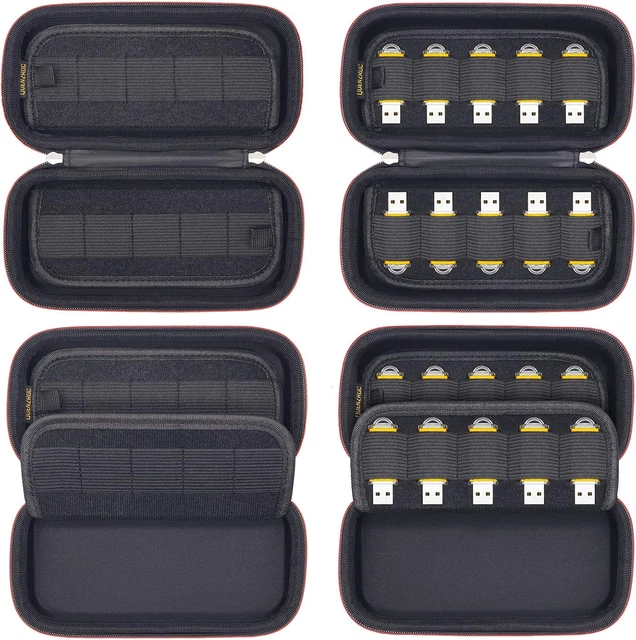 USB DRIVE CASE Organiser Fits 20 Flash Thumb Drives QUENZROC USB Sticks ...