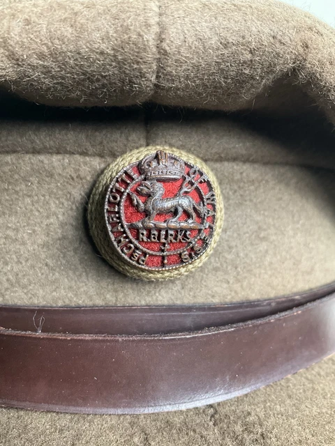 WW2 BRITISH ARMY Officer Cap Royal Berkshire Regiment Visor Service ...