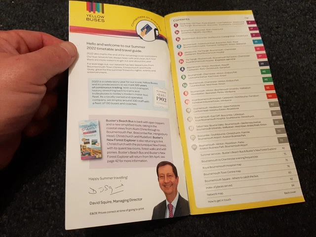 YELLOW BUSES BOURNEMOUTH Timetable. 3rd April 2022. THE FINAL ONE. $1. ...