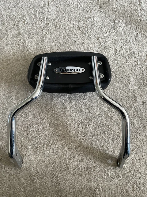 GENUINE FACTORY TRIUMPH Bonneville Backrest SissyBar Sissy Bar Back ...