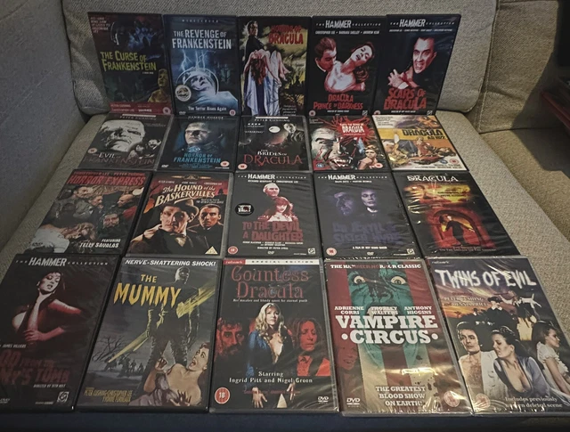 HAMMER HORROR DVD Collection Dracula Frankenstein Christopher Lee Peter ...