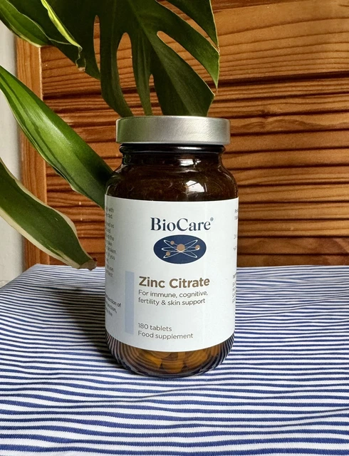 BIOCARE ZINC CITRATE 180 Tablets for Immune, Congnitive, Fertility Skin ...