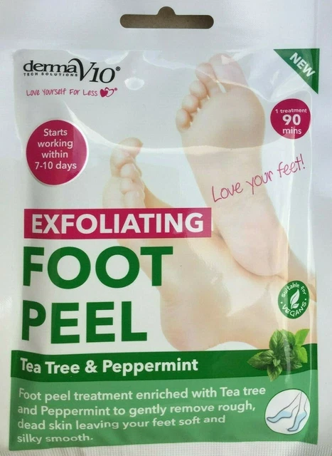 DERMA V10 EXFOLIATING Foot Peel Sock Remove Dead Skin Leaving Baby Soft ...