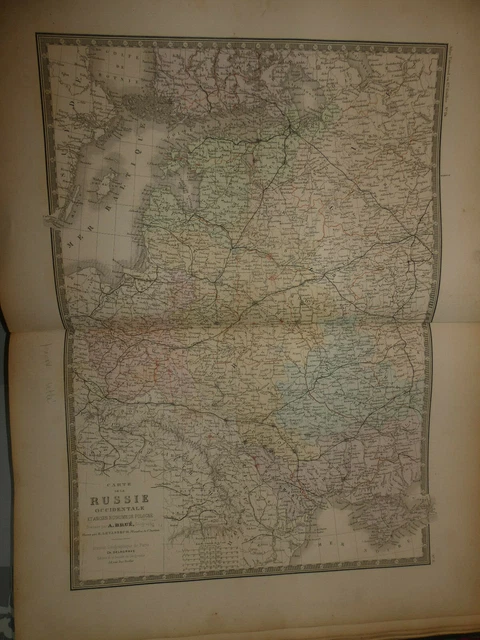 1876 UNIVERSAL ATLAS Issue Map Geography Spruised Lift Western Russia £ ...