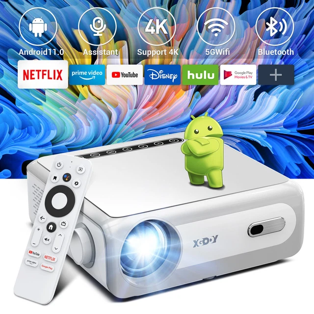 XGODY ANDROID HOME Theater Projector Bluetooth WiFi Netflix YouTube ...