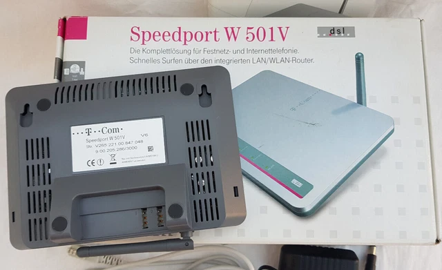 TELEKOM SPEEDPORT W 501V W-LAN Router Modem DSL Netzteil DSL-Kabel ...
