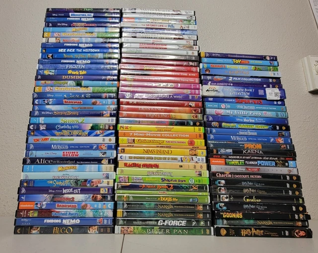 LOT OF 100 DVDs Kids & Family Children's Baby Avatar Scooby Barbie ...