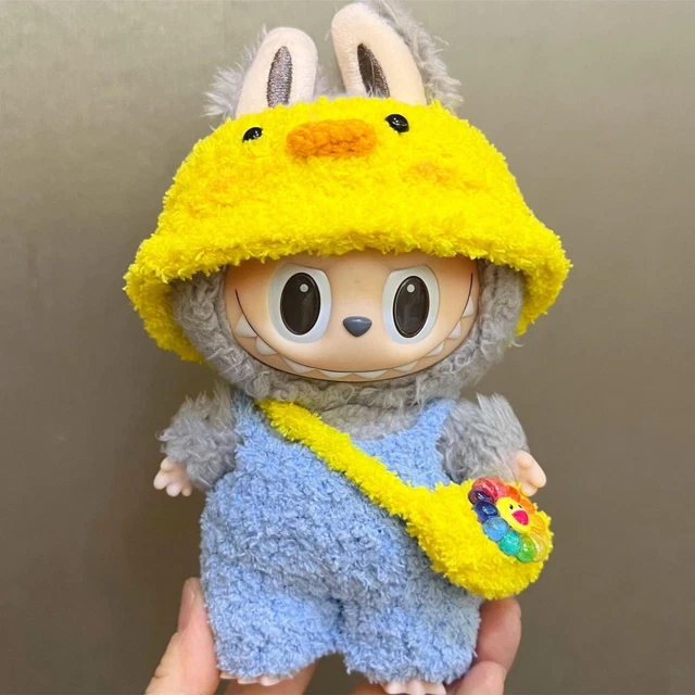 POP MART LABUBU The Monsters Plush Doll Cute Yellow Duck Clothes Suit ...
