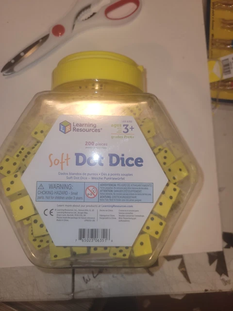 LEARNING RESOURCES HANDS-ON Soft Dot Dice Bucket, Set of 130, Ages 3 ...