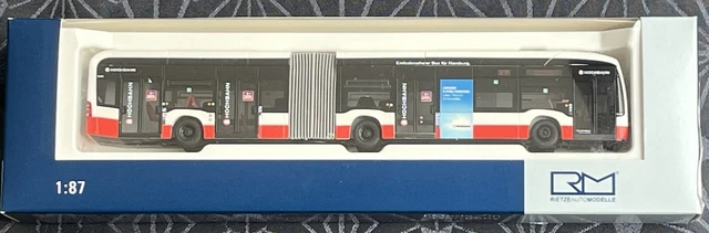 RIETZE MERCEDES ECITARO G Gelenkbus Hamburger Hochbahn Nr. 77603 1:87 ...