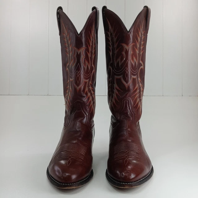TONY LAMA MEN Cowboy Boots VM2989 Classic Brown Leather Size 9.5 EE £71 ...