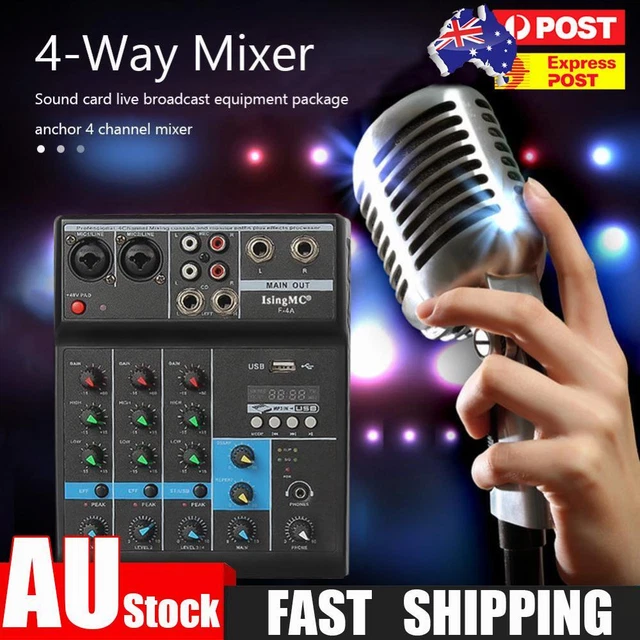 F-4A 4-CHANNEL AUDIO Mixer Portable Bluetooth-compatible Sound Mixing ...
