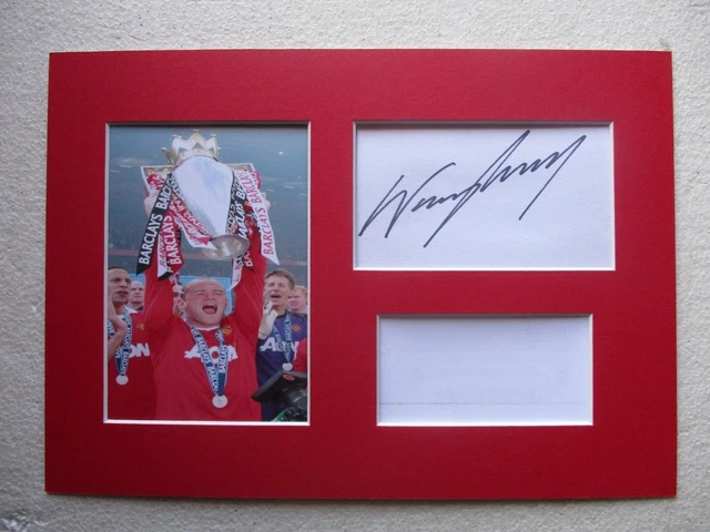 WAYNE ROONEY MANCHESTER UNITED LEGEND A4 MOUNTED SIGNED CARD w/PHOTO ...