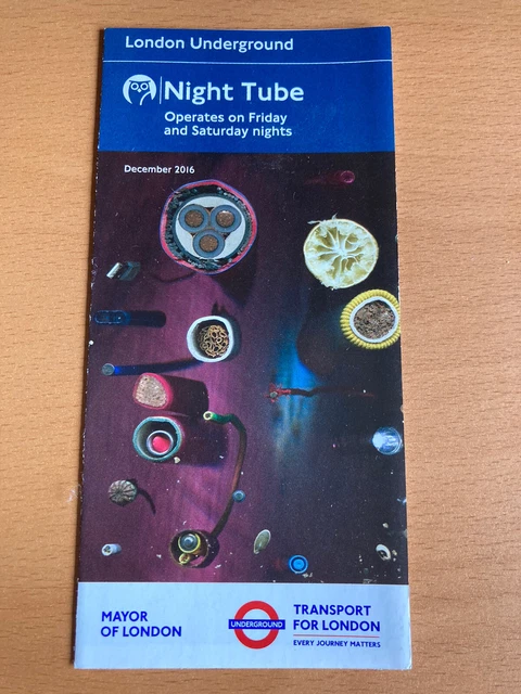 LONDON UNDERGROUND NIGHT Tube Map December 2016 £0.99 - PicClick UK