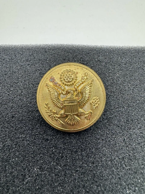 VINTAGE WWII US Army Dress Uniform Button American Eagle Gold Waterbury ...