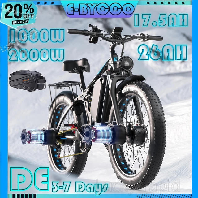 EBYCCO EB 7PRO 2000W 26" Emountainbike 52V 23Ah Fatbike Elektrofahrrad ...