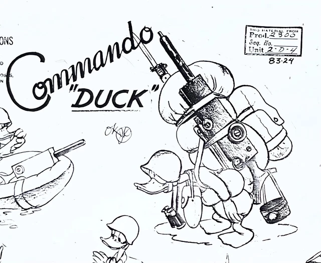 COMMANDO DUCK DISNEY Animation Model Sheet PHOTOCOPY Donald Duck ...