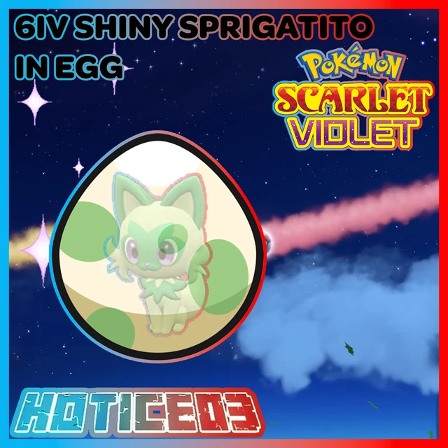 6IV SHINY SPRIGATITO Egg Pokemon Scarlet and Violet EUR 9,32 - PicClick IT