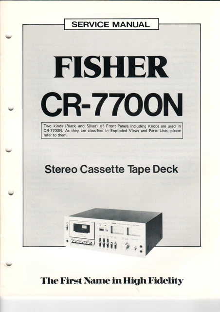 FISHER - CR-7700N - Service Manual for stereo tape deck - B7593 EUR 5,29 - PicClick DE