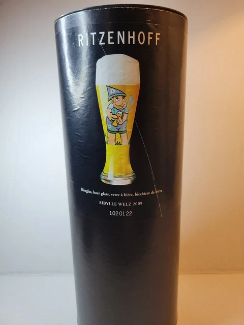 RITZENHOFF PILSNER BEER Glass Artist Sibylle Welz 2009 Gift Box 4 ...
