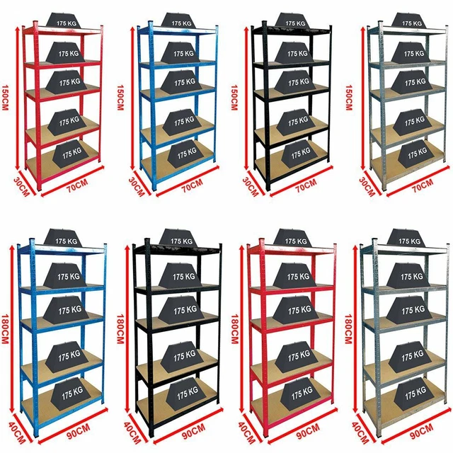 5 TIER GARAGE Shelves Shelving Unit Racking Boltless Heavy Duty Storage ...