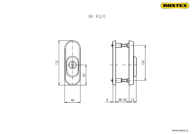 ROSTEX EDELSTAHL ZUSATZ Sicherheits Türbeschlag R3/O - Zusatzbeschlag ...