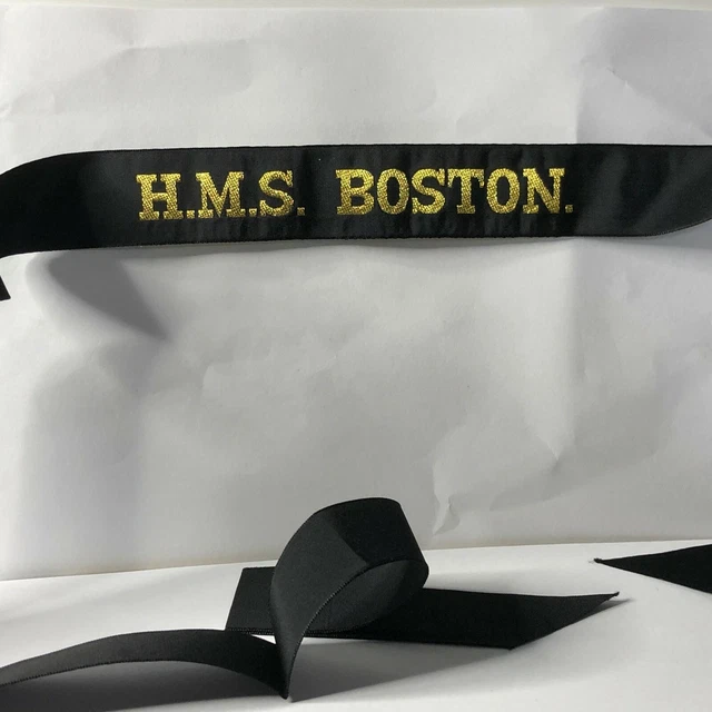 HMS BOSTON BANGOR Class Minesweeper Cap tally modern Veterans version ...