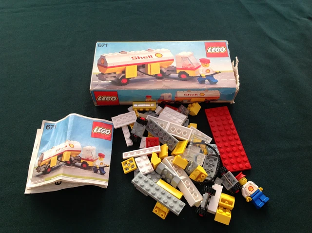 1978 VINTAGE LEGO Shell Petrol Tanker Set 671 Boxed + Instructions ...